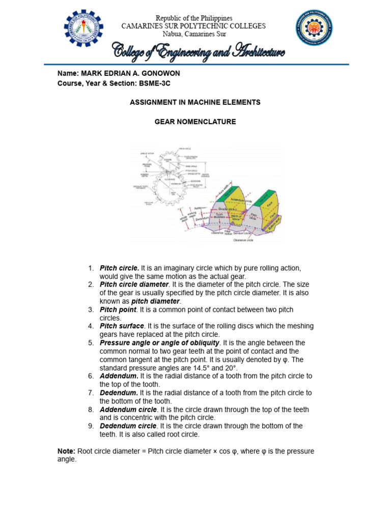 Gonowon 3c Gear Nomenclature | PDF | Gear | Geometry