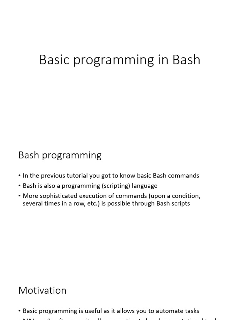 Basic Programming In Bash Pdf Computer Programming Computer File