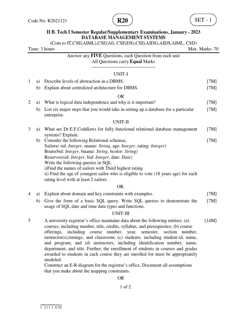DATABASE MANAGEMENT SYSTEMS Jan 2023 | PDF | Databases | Relational Model