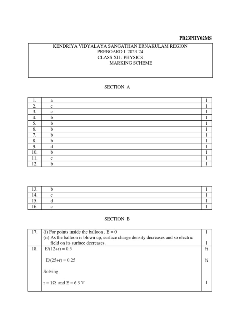 Phy PB Sample Paper Sol | PDF | P–N Junction | Electrical Engineering
