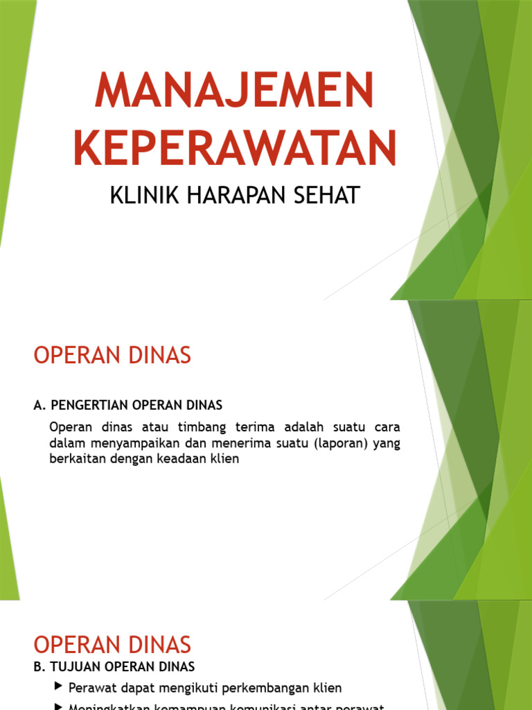 Manajemen Keperawatan Operan Dinas | PDF