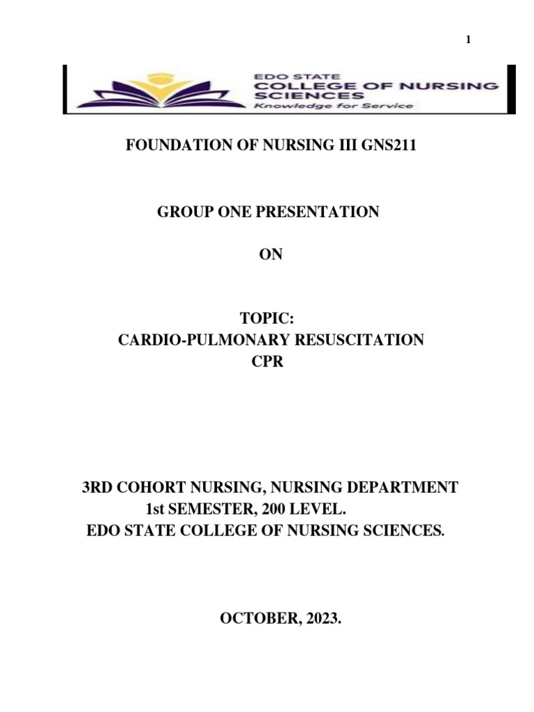 200L FON PRESENTATION Group 1 | PDF | Cardiopulmonary Resuscitation ...