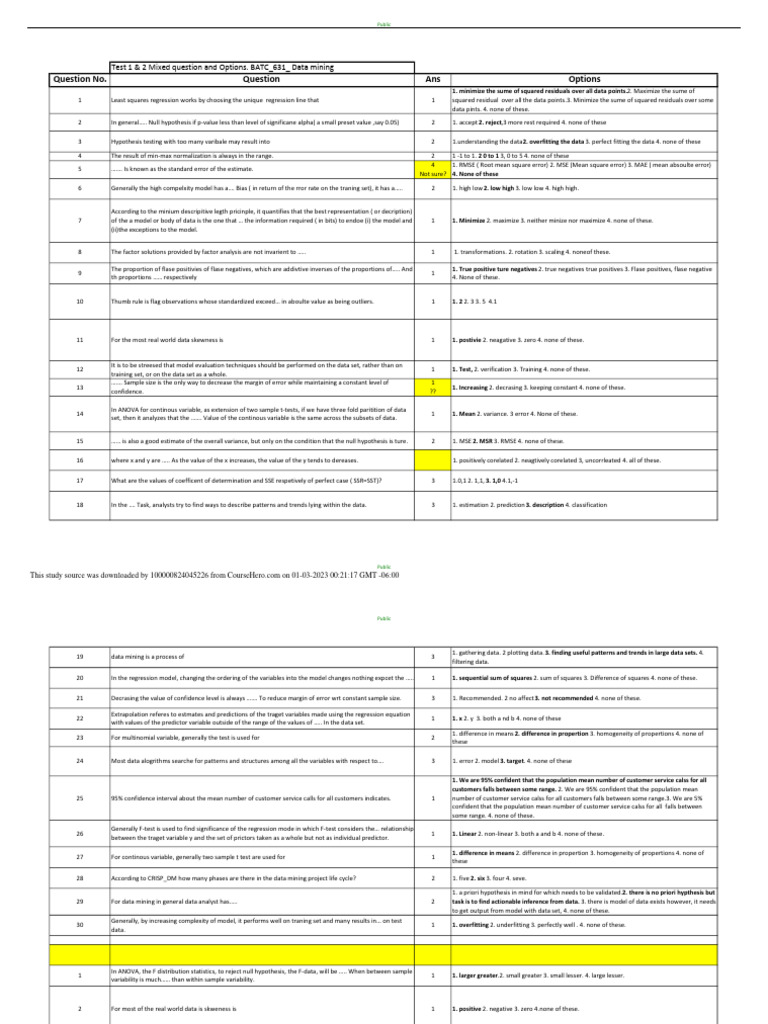 Itae 002 Test 1 2 | PDF | Mean Squared Error | Regression Analysis