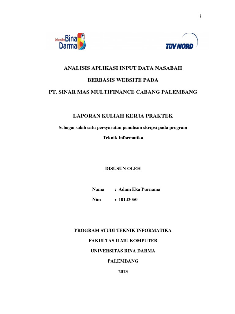Laporan KKP Analisis Aplikasi Input Data Nasabah | PDF
