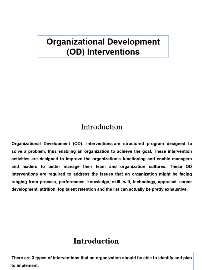 OD Interventions | Download Free PDF | Organization Development | Policy