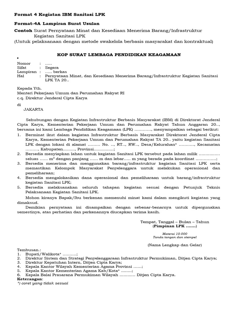 Contoh Surat Pernyataan Miskin LPK | PDF