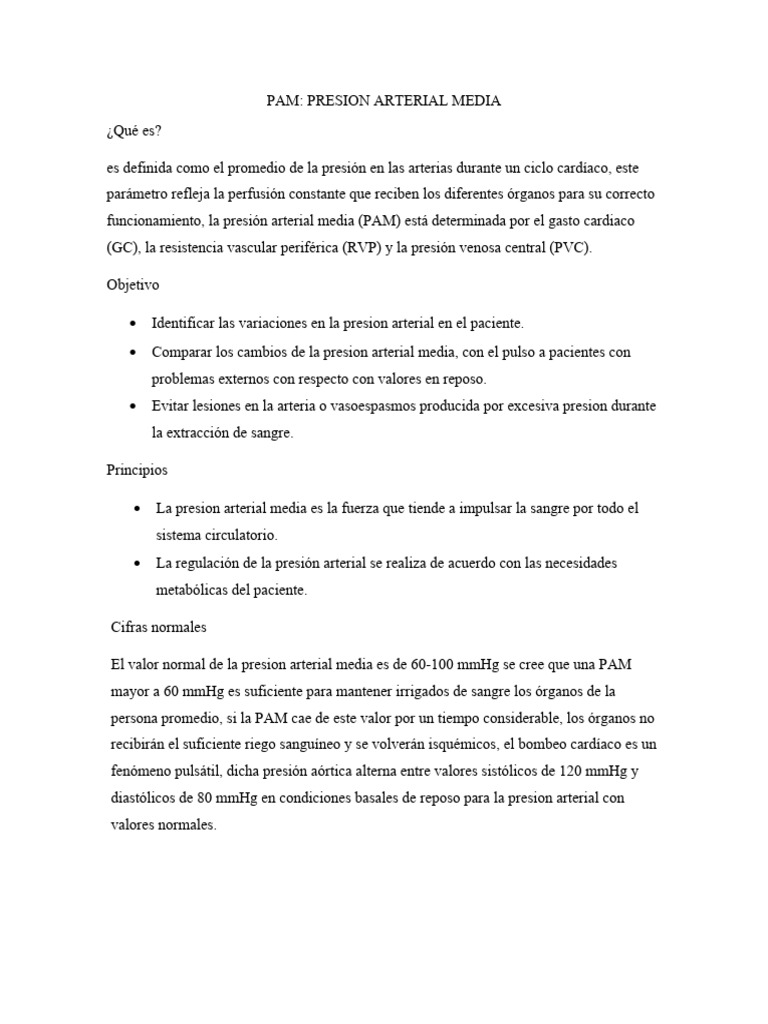 PAM Presion Arterial Media | Descargar gratis PDF | Presión sanguínea ...