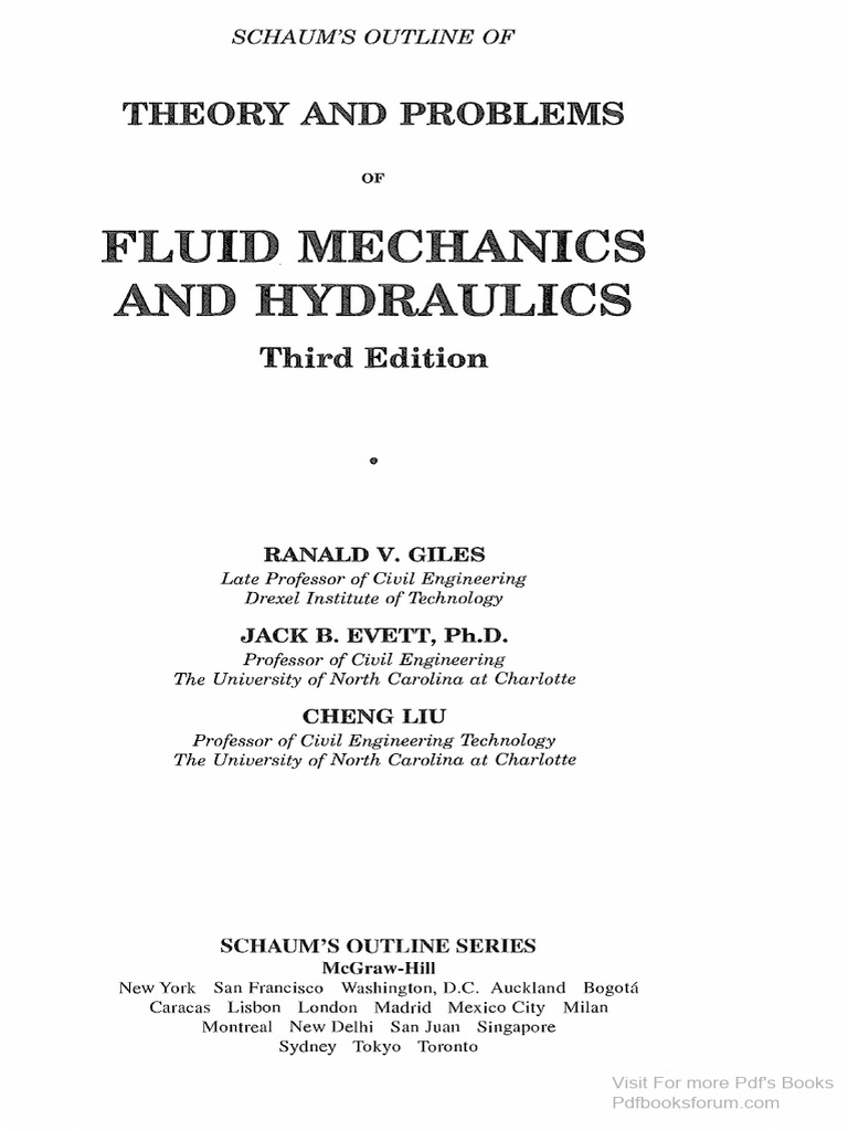 Schaum - S Outline - Fluid Mechanics and Hydraulics | PDF | Gases ...
