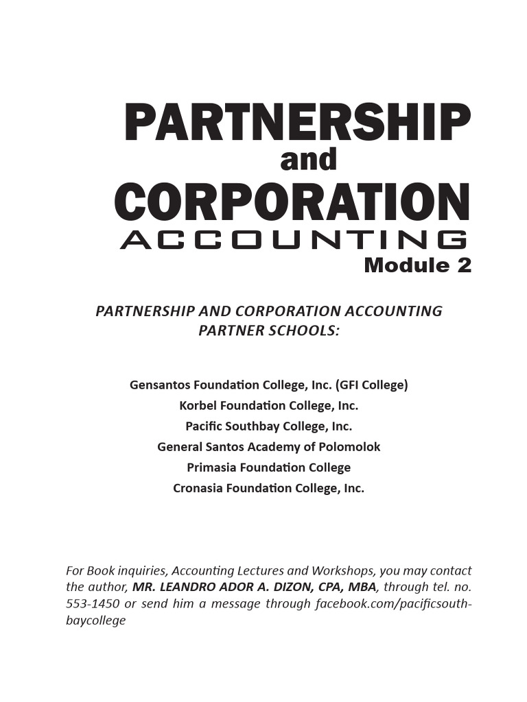 Partnership and Corporation Accounting | PDF | Debits And Credits ...