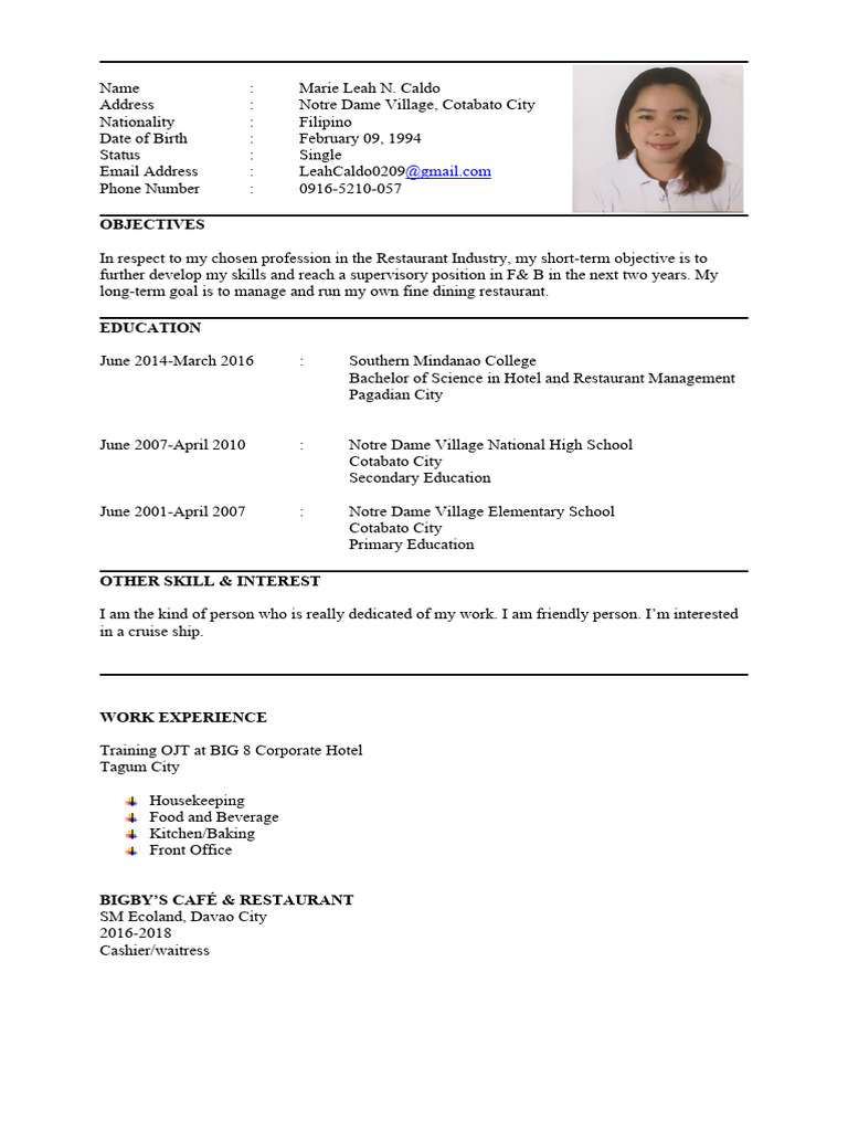 Marie Leah Resume 2 | PDF