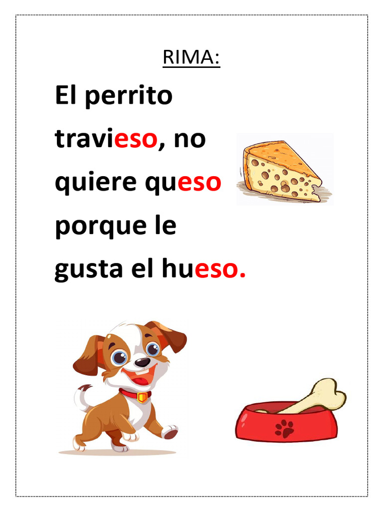 Rimas infantiles: perro y queso | PDF
