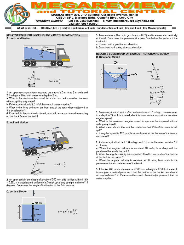 Review Module 18 - Hydraulics 3 (Part 1) | PDF | Speed | Force