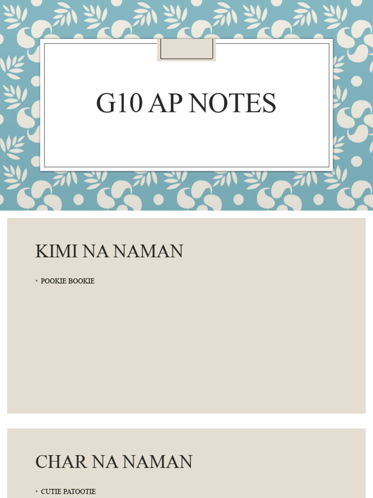 G10 Ap Notes | PDF