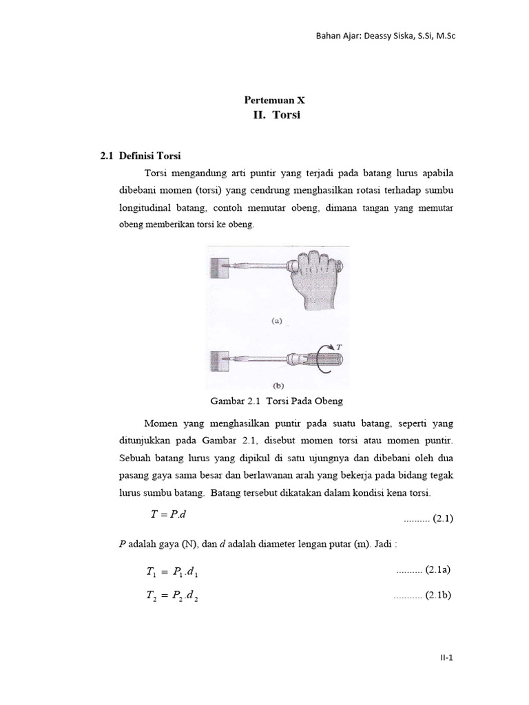 Materi Pertemuan TORSI | PDF