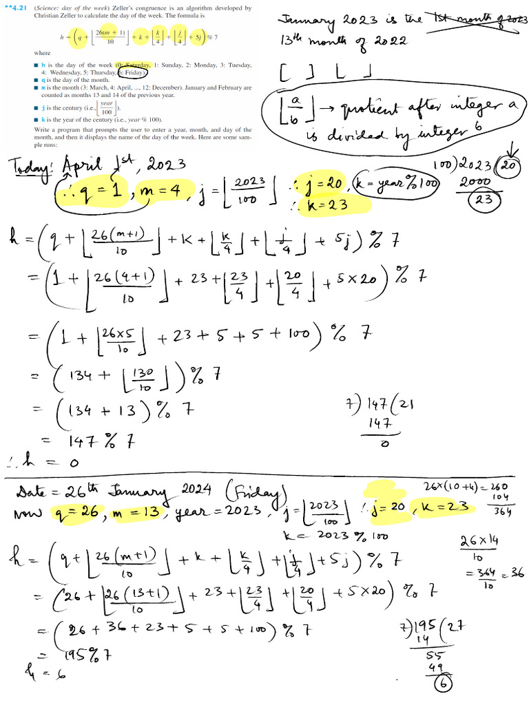 Zellers Algorithm | PDF