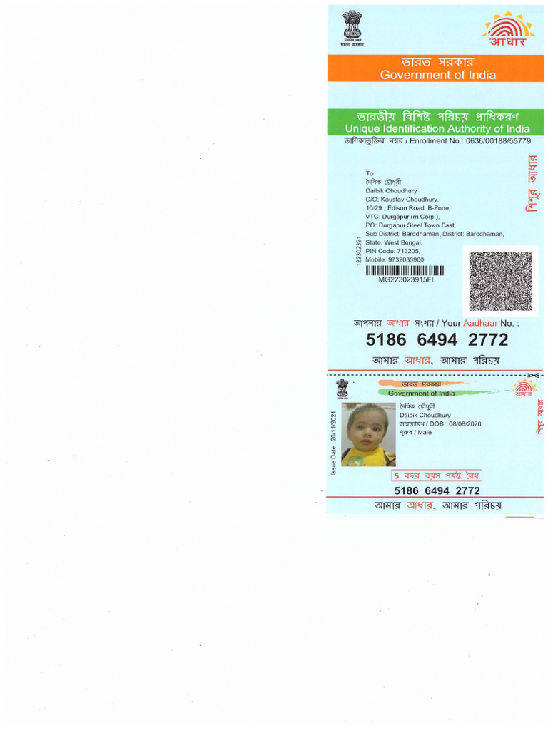 SCAN Aadhar Card Daibik | PDF