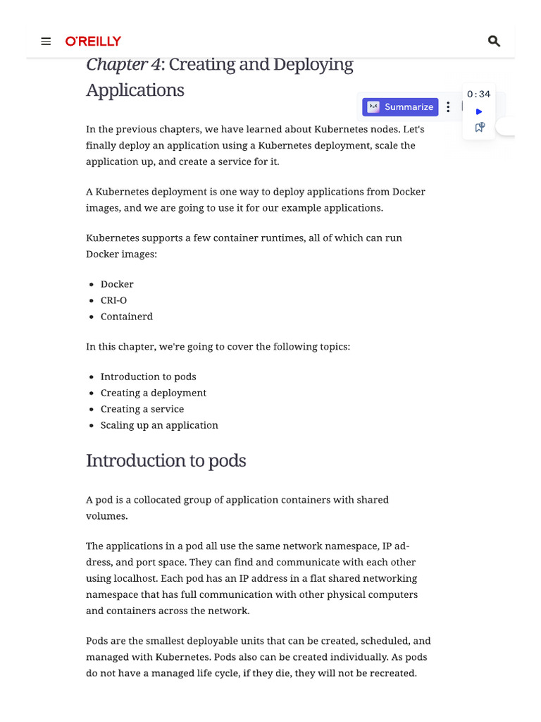 Kubernetes Chapter 4 Creating And Deploying Appli Command Line Kubernetes In A Nutshell Pdf