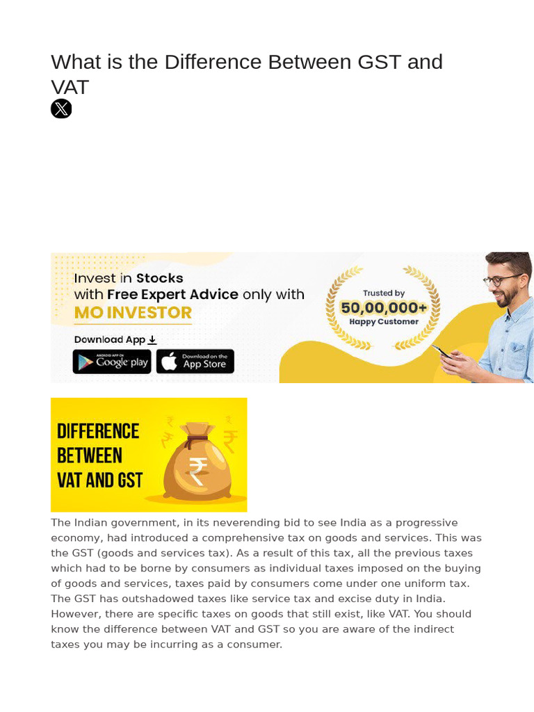 GST Vs VAT | PDF | Value Added Tax | Taxes