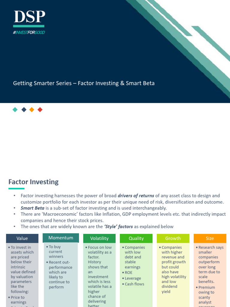 Getting Smarter Series Factor Investing | PDF | Stock Market Index ...