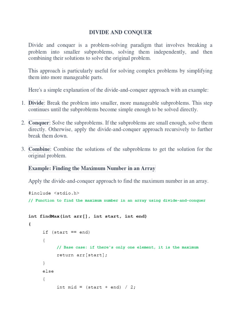 04 Divide and Conquer | PDF