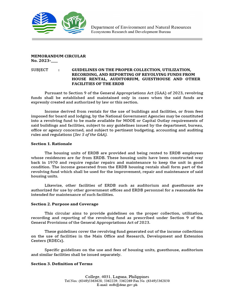 Guidelines On The Utilization of Revolving Fund 08 21 2023 W. Additonal ...