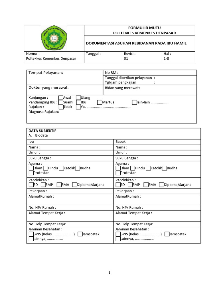 Dokumentasi Asuhan Ibu Hamil Rev Dwi | PDF
