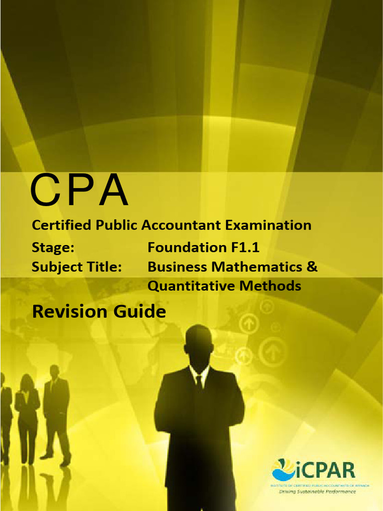 Cpa f1.1 - Business Mathematics & Quantitative Methods - Revision Guide ...