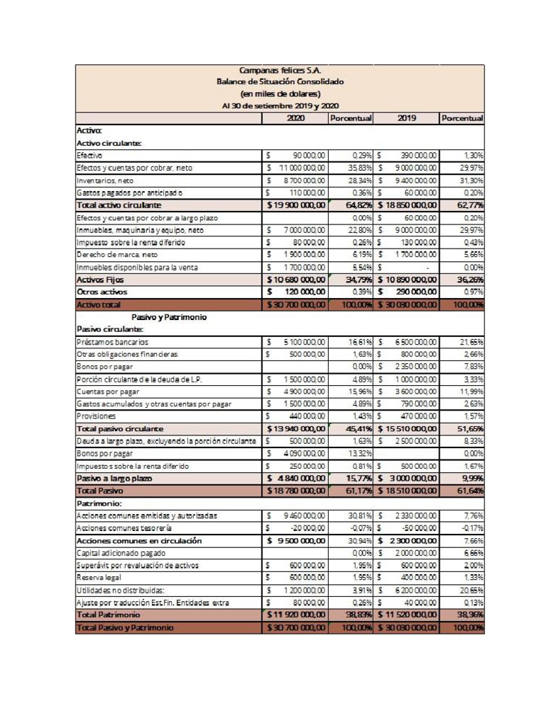 Estados Financieros Ejemplos | PDF