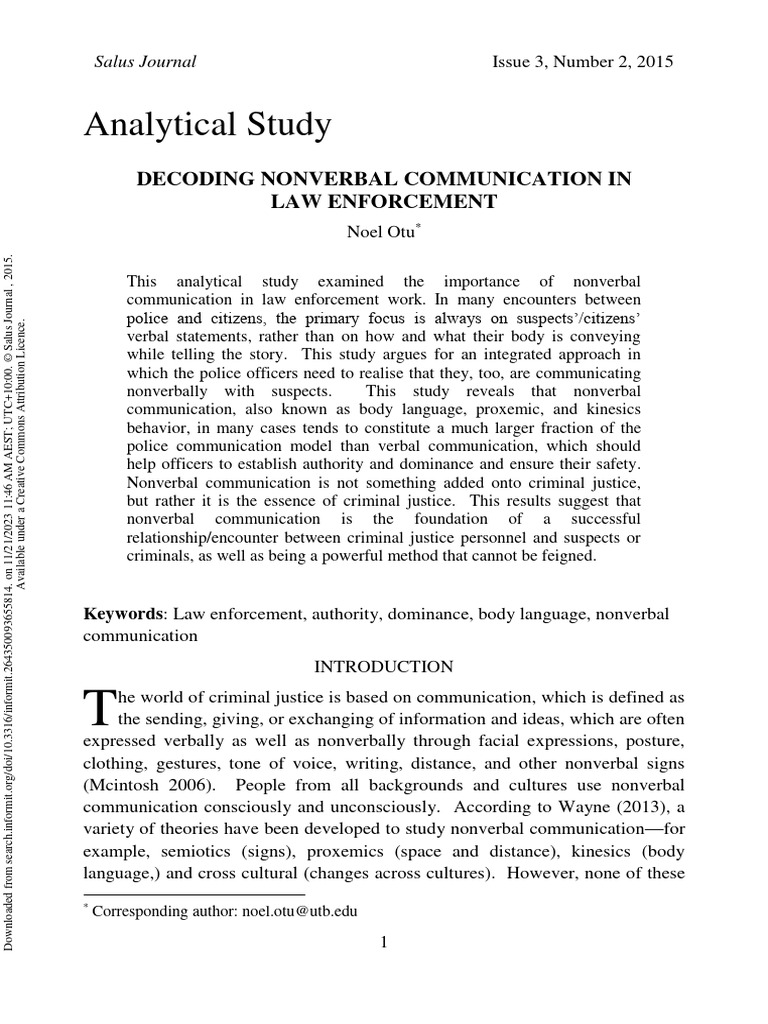 Decoding of Non Verbal | PDF | Nonverbal Communication | Communication Decoding of Non Verbal | PDF | Nonverbal Communication | Communication