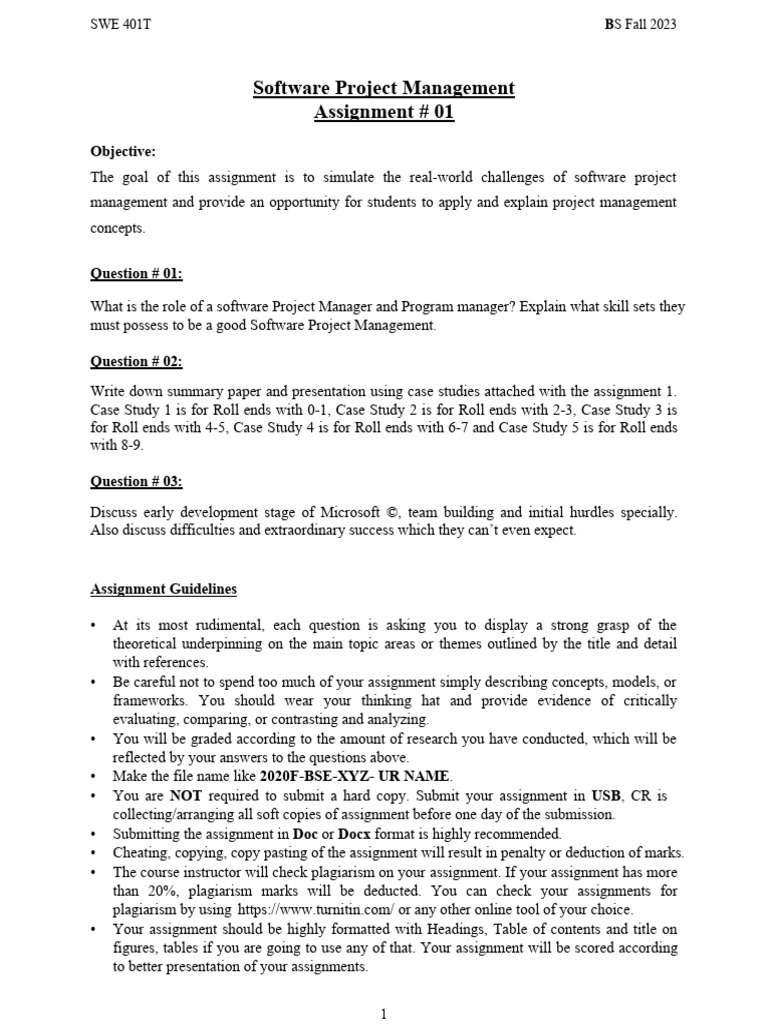 SPM Assignment 1 2020F - SE With Case Studies | PDF | Enterprise Resource Planning | Laptop