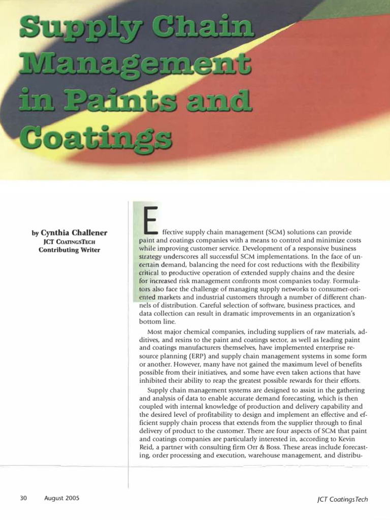 SCM Strategies for Paint Industry Efficiency | PDF | Supply Chain ...