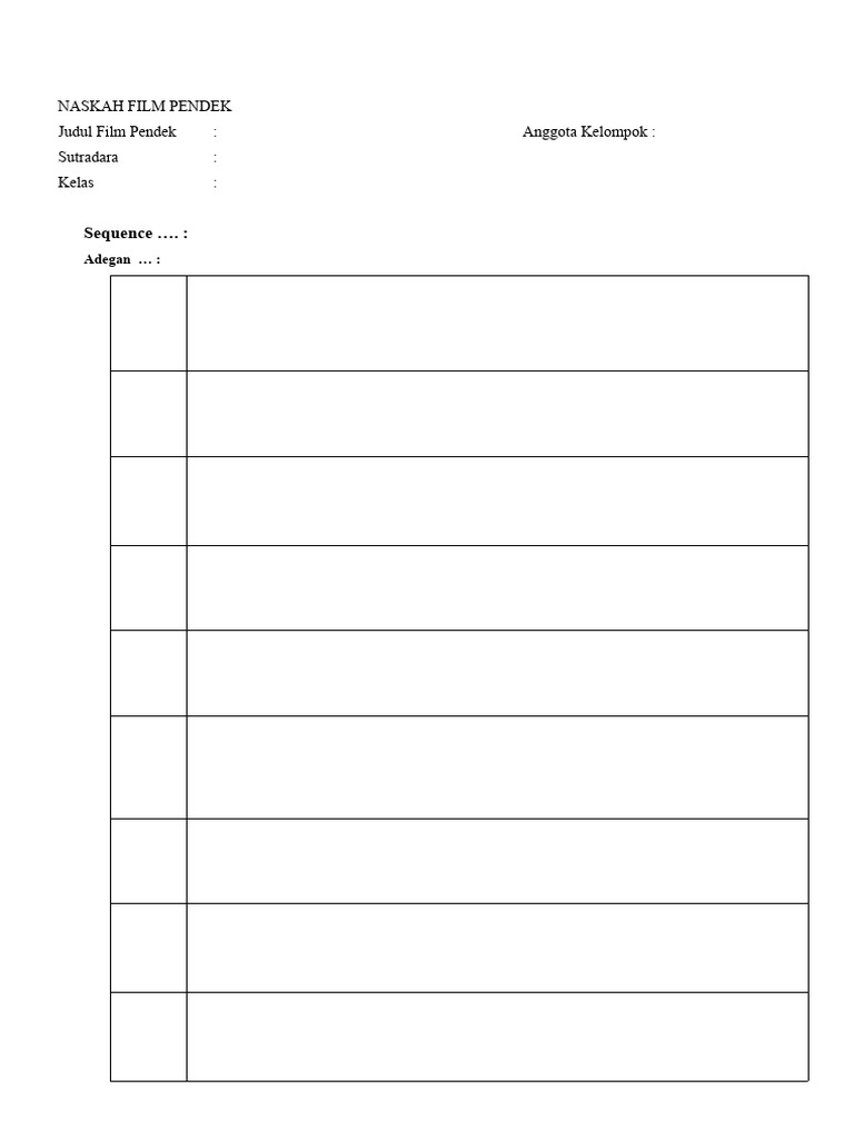 Template Naskah Film Pendek | PDF