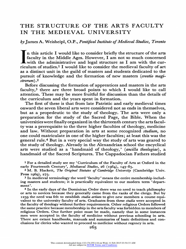 Weisheipl - The Structure of The Arts Faculty in The Medieval ...