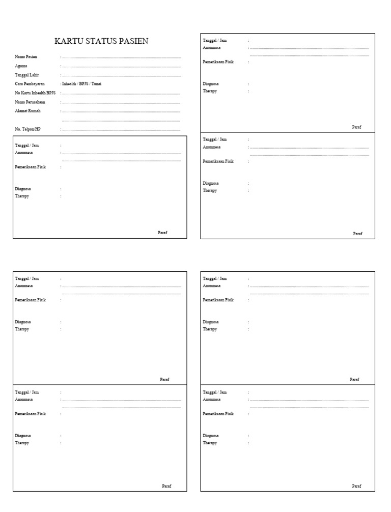 Kartu Status Pasien | PDF