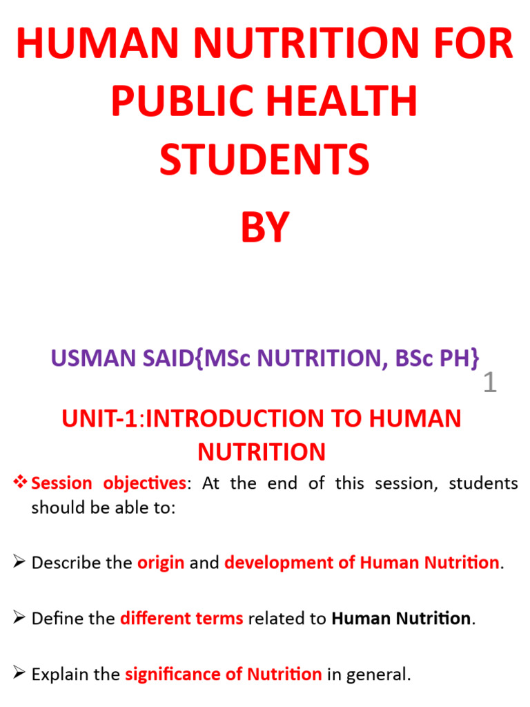 Human Nutrition Guide for Students | PDF | Carbohydrates | Cholesterol