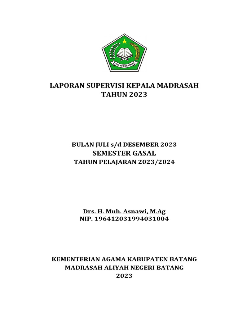 Contoh Laporan Supervisi Oleh Kepala Sek | PDF