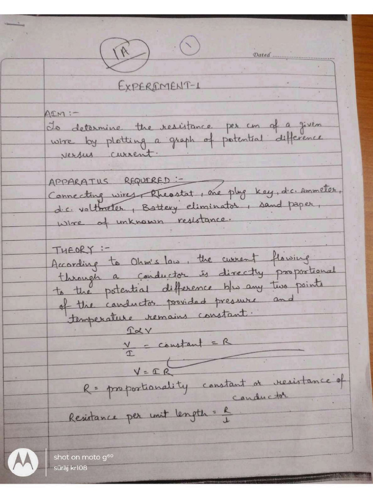 Physics Practical EXPERIMENT 1 | PDF