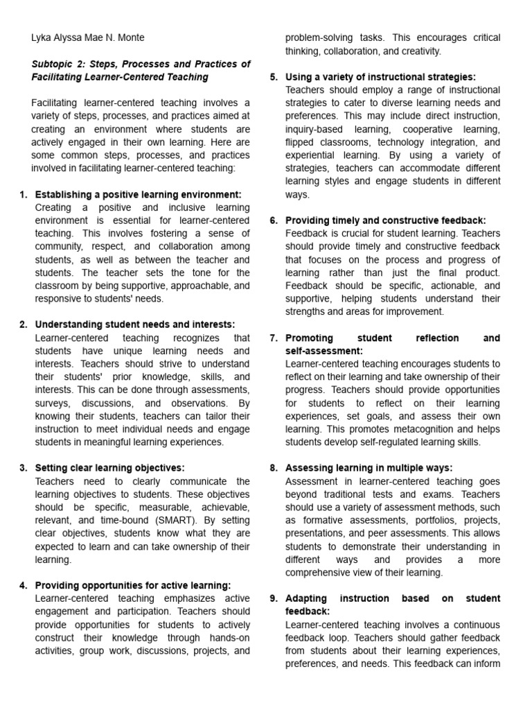 Monte - Faci Learning - Handouts | PDF | Educational Assessment | Learning Monte - Faci Learning - Handouts | PDF | Educational Assessment | Learning