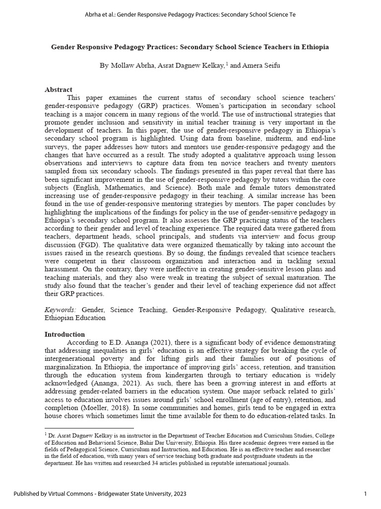 Gender Responsive Pedagogy Pra | PDF | Teachers | Pedagogy