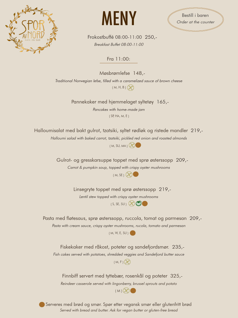 Meny Høst 2023 | PDF | Food And Drink | Foods