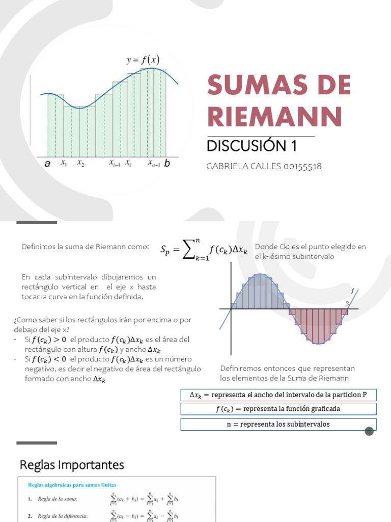 Discusión 1- Sumas de Riemann | PDF | Análisis matemático | Matemáticas