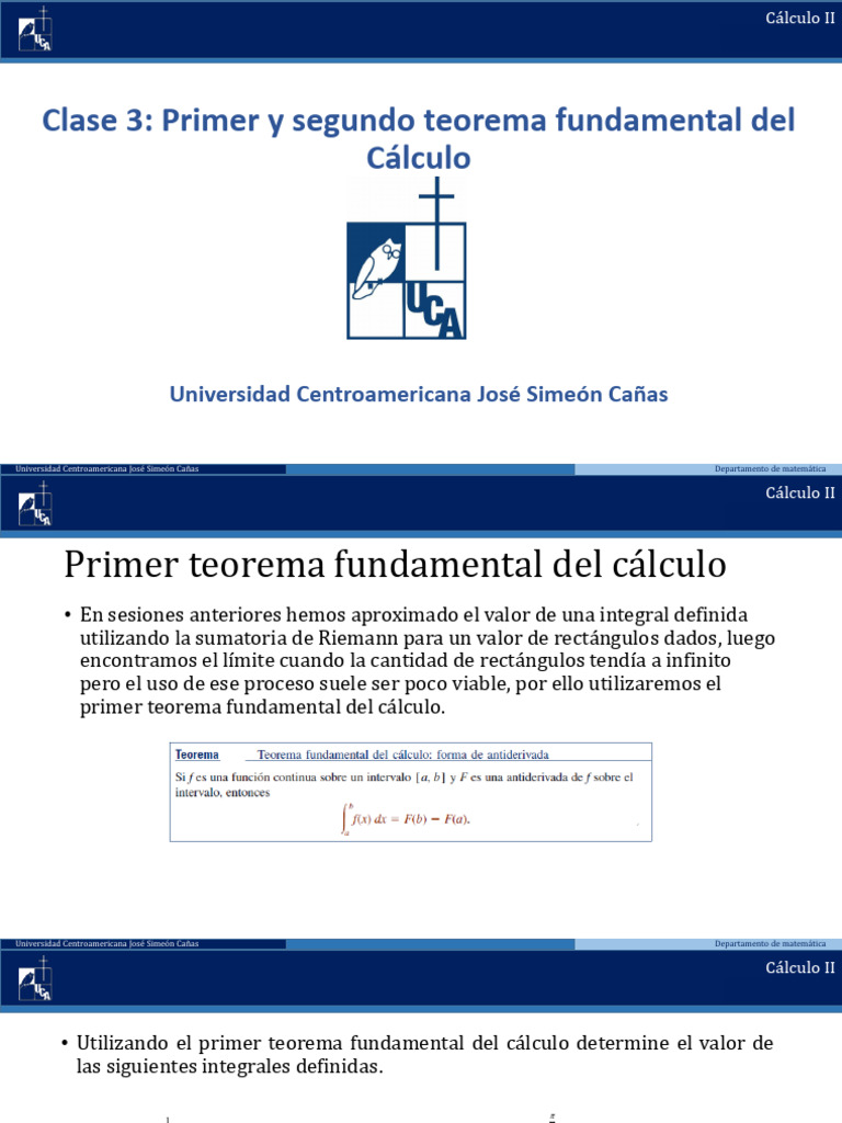 Clase 3 - Primer y Segundo TFC | PDF | Integral | Objetos matemáticos
