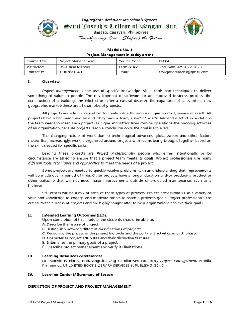 Module 01 | PDF | Project Management | Life Cycle Assessment