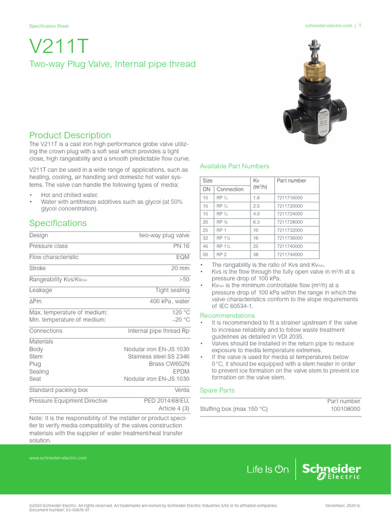 Two-Way Plug Valve, Internal Pipe Thread: Product Description | PDF | Valve | Pipe (Fluid ...