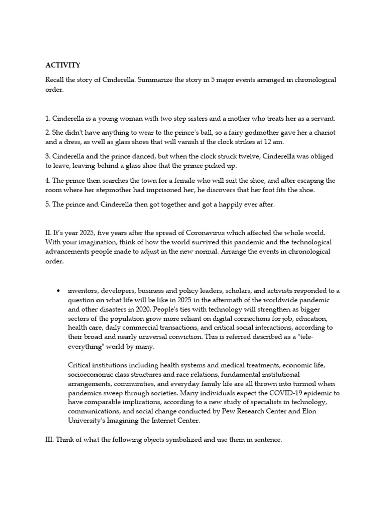 Module 2 Lesson 1 Activity - 2 | PDF | Cinderella