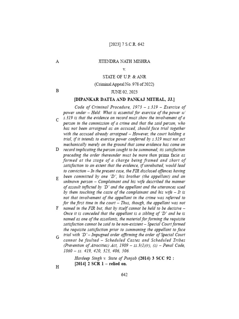 642 Supreme Court Reports (2023) 7 S.C.R. (2023) 7 S.C.R. 642 | PDF | Justice | Crime & Violence