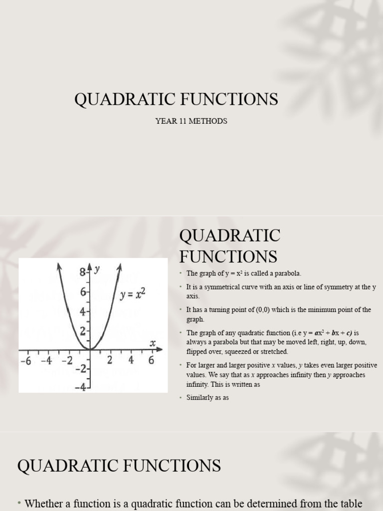 Chapter 5 - Quadratic Functions | PDF | Quadratic Equation | Functions ...