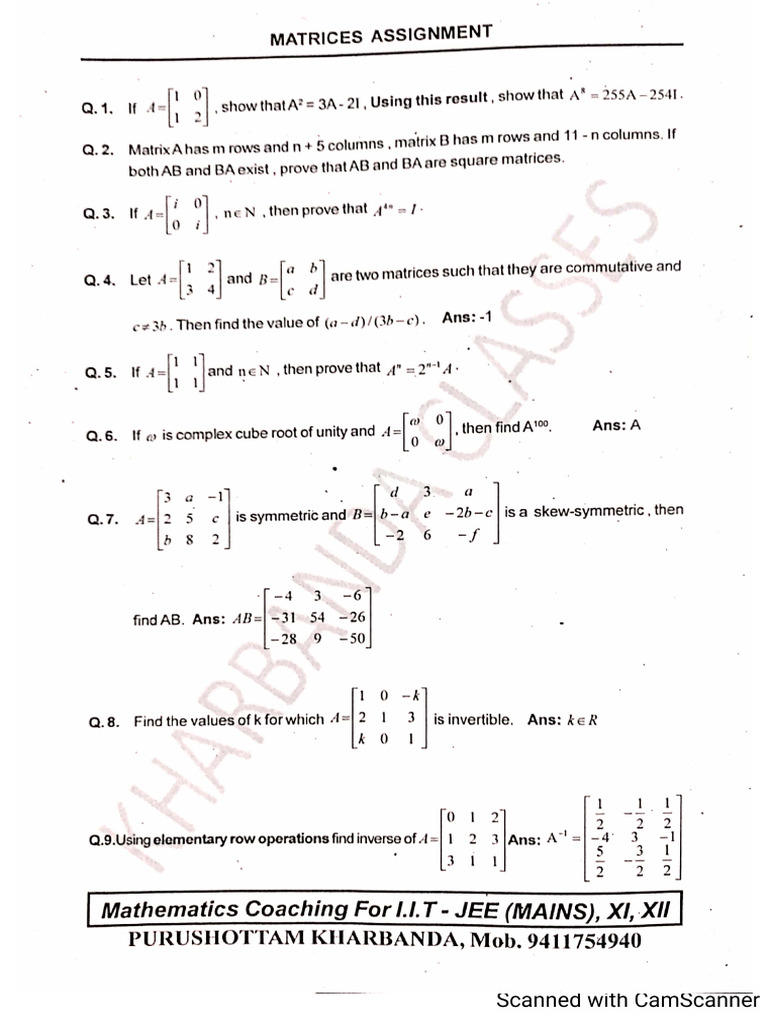 Maths Assignment 1 | PDF