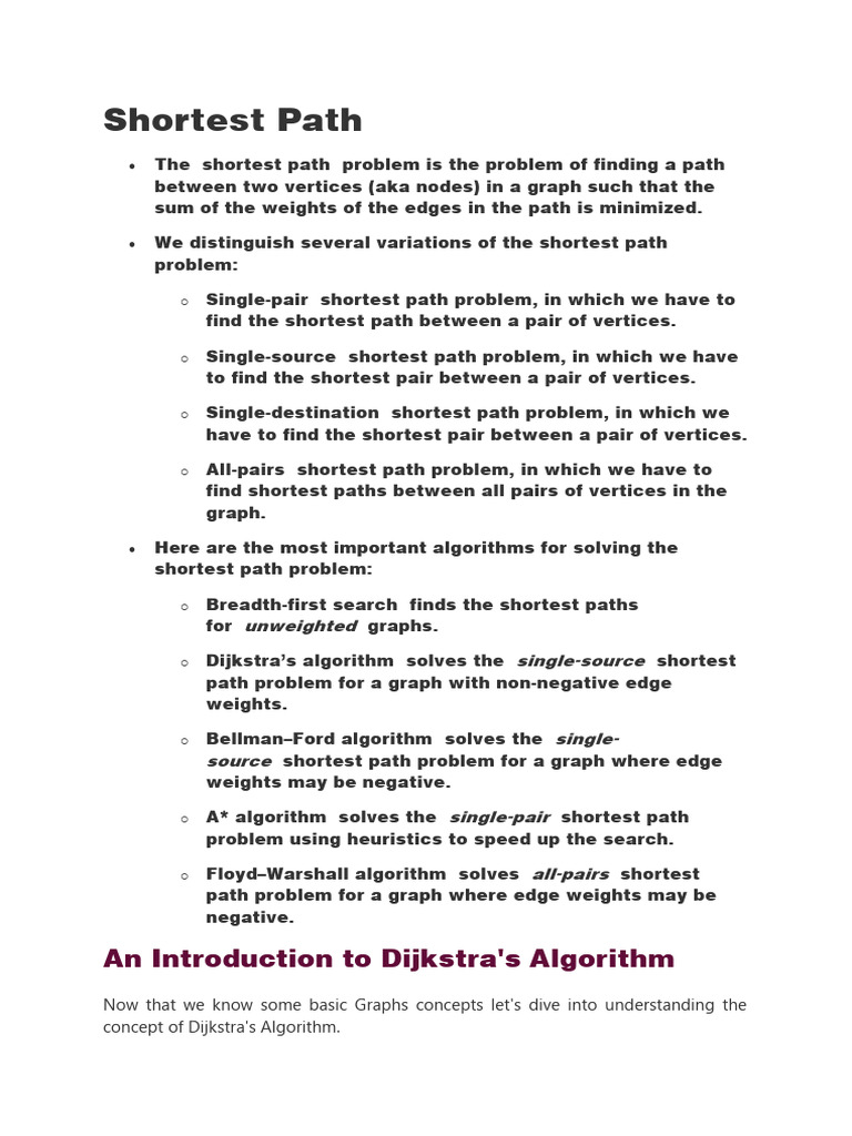 Shortest Path | PDF | Mathematical Analysis | Computer Science