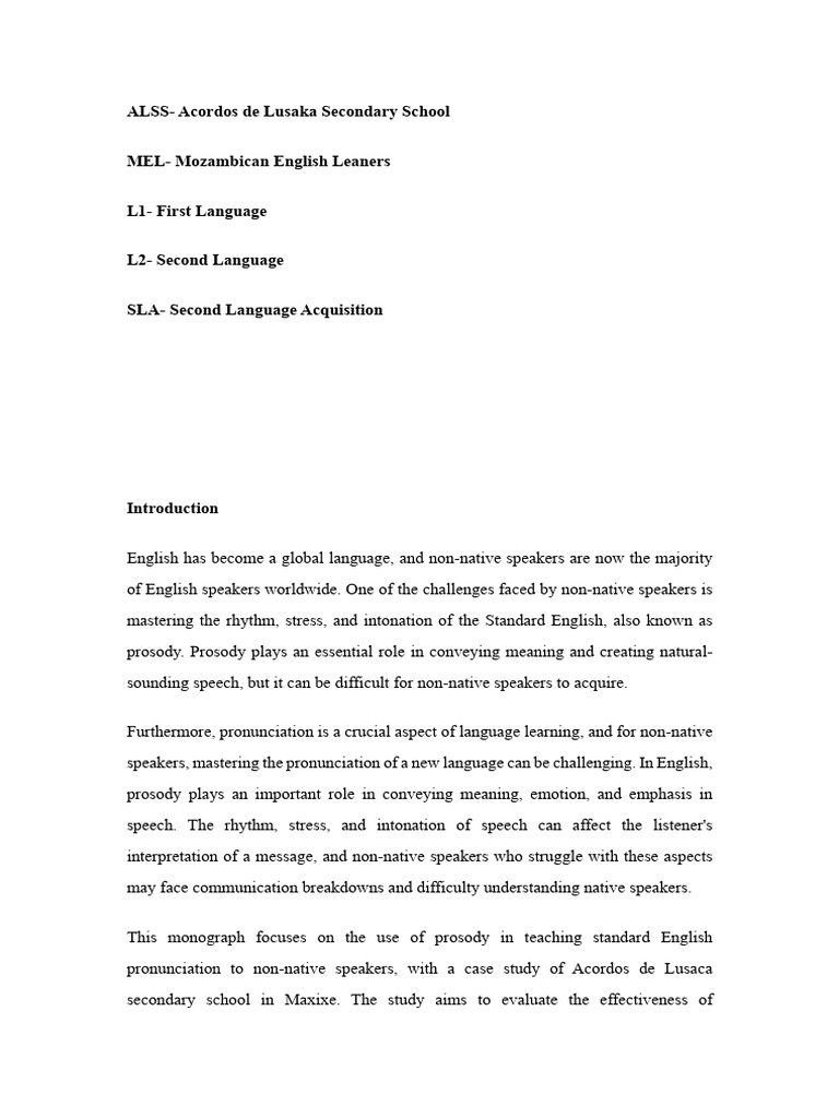 Final Monograph | PDF | Second Language Acquisition | Fluency